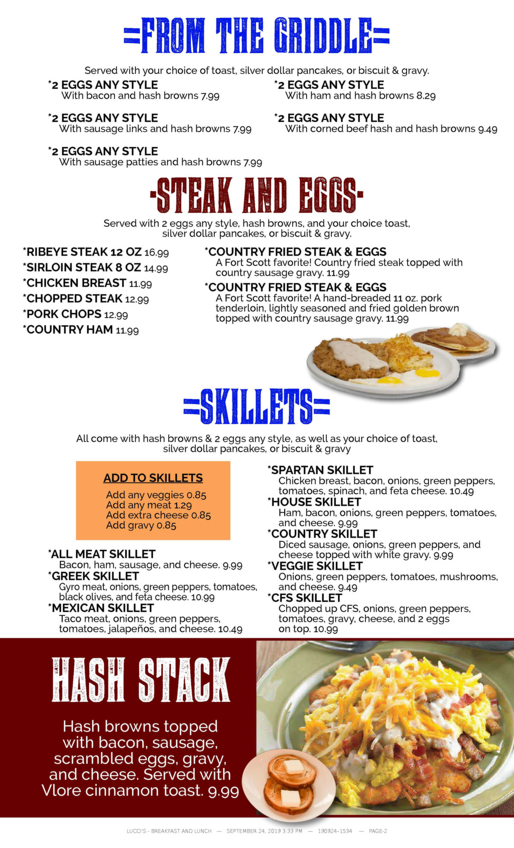 Menu – Lucci's Cafe