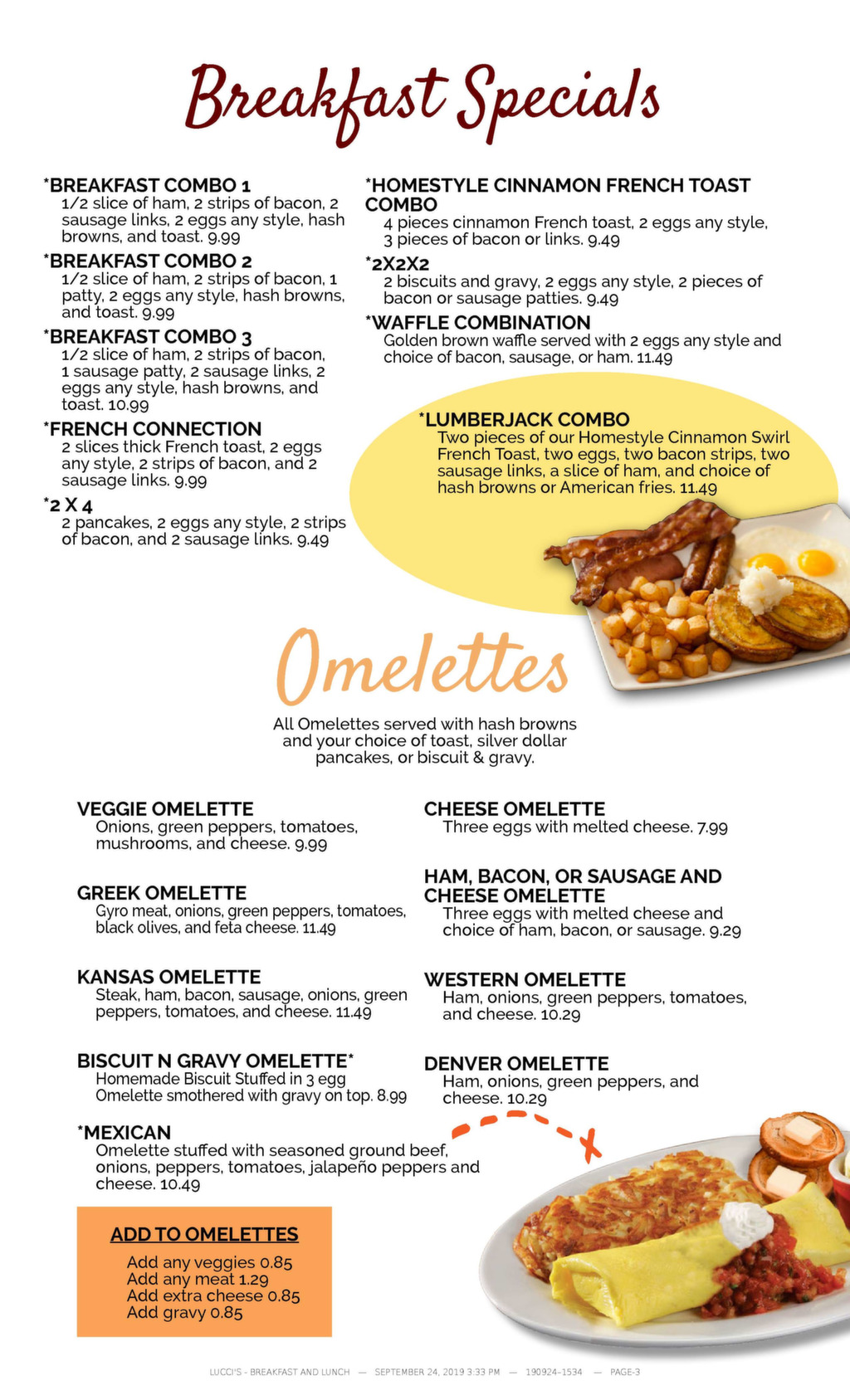 Menu – Lucci's Cafe