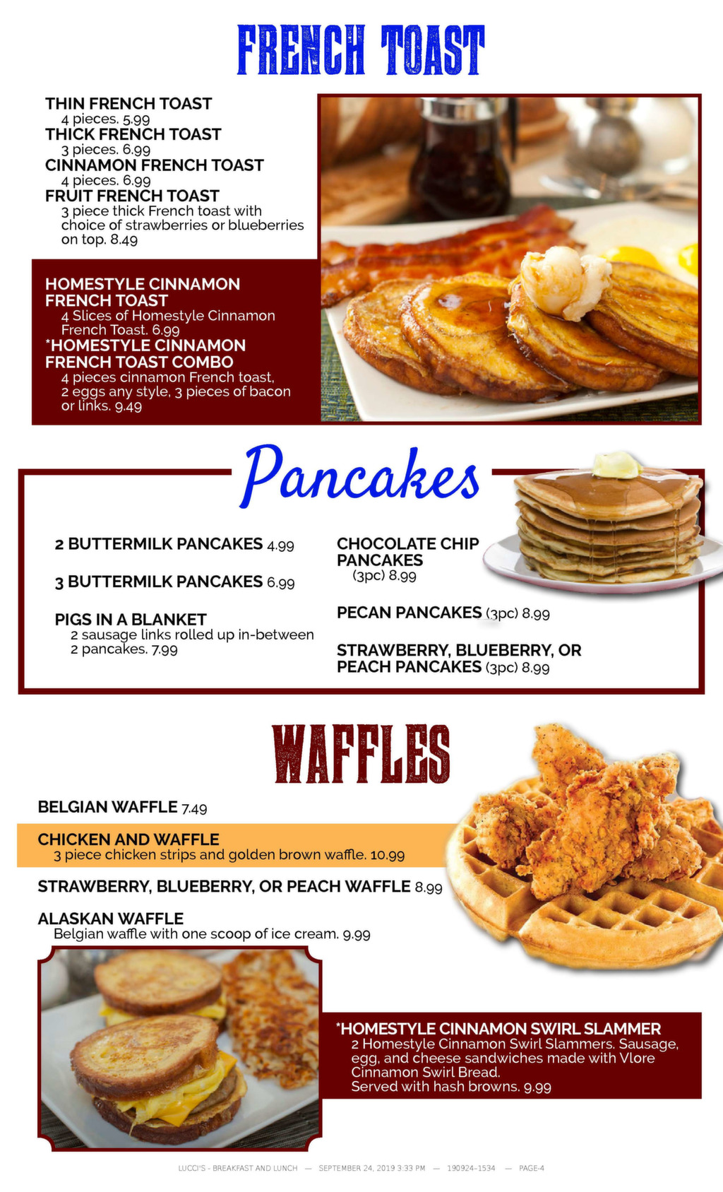 Menu – Lucci's Cafe