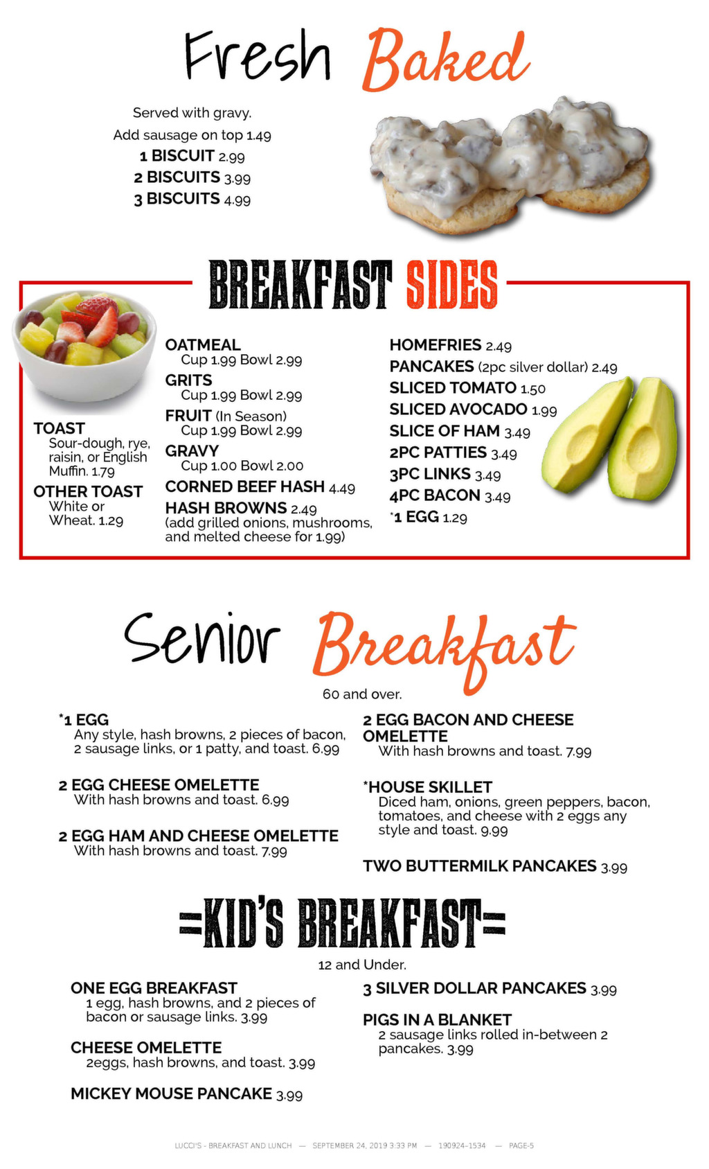 Menu – Lucci's Cafe