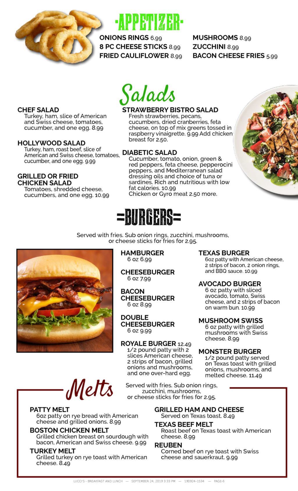 Menu – Lucci's Cafe