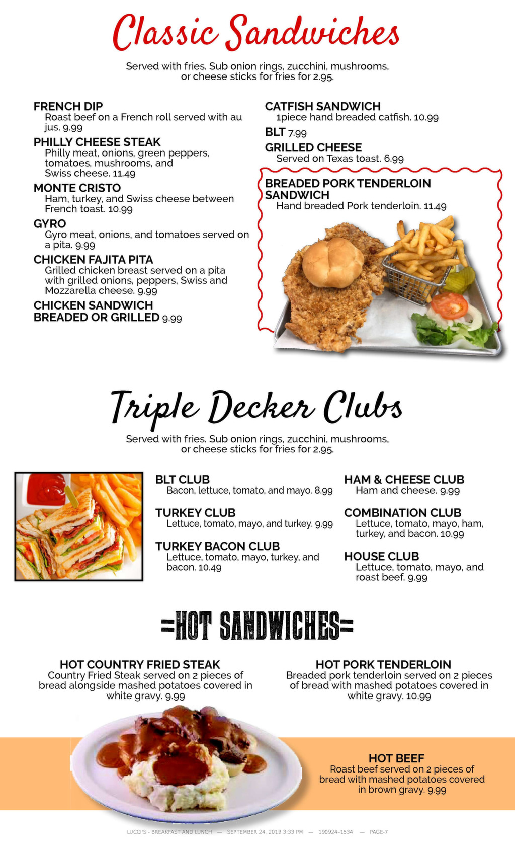 Menu – Lucci's Cafe