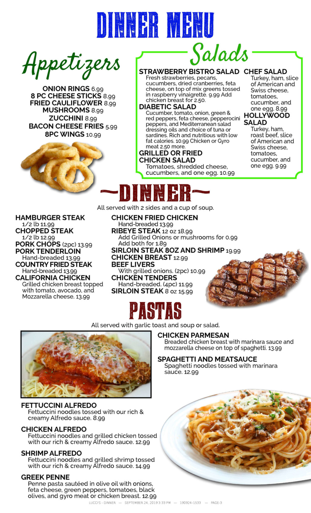 Menu – Lucci's Cafe